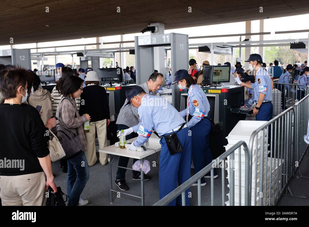 Security checks at the entrance to the Osaka Expo in Japan in April ...