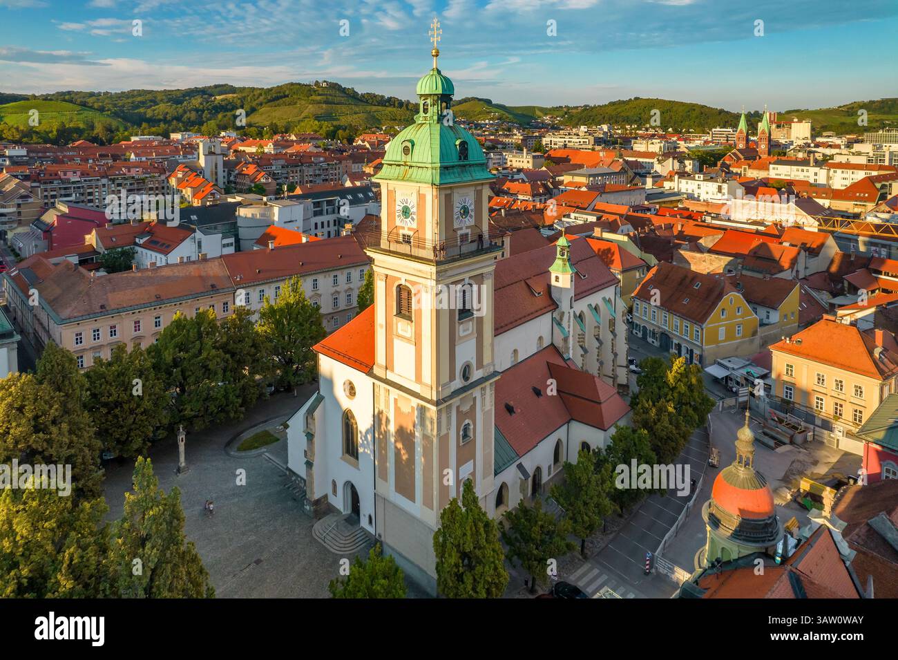 Aerial view of the Maribor Cathedral in Maribor city, Slovenia Stock ...