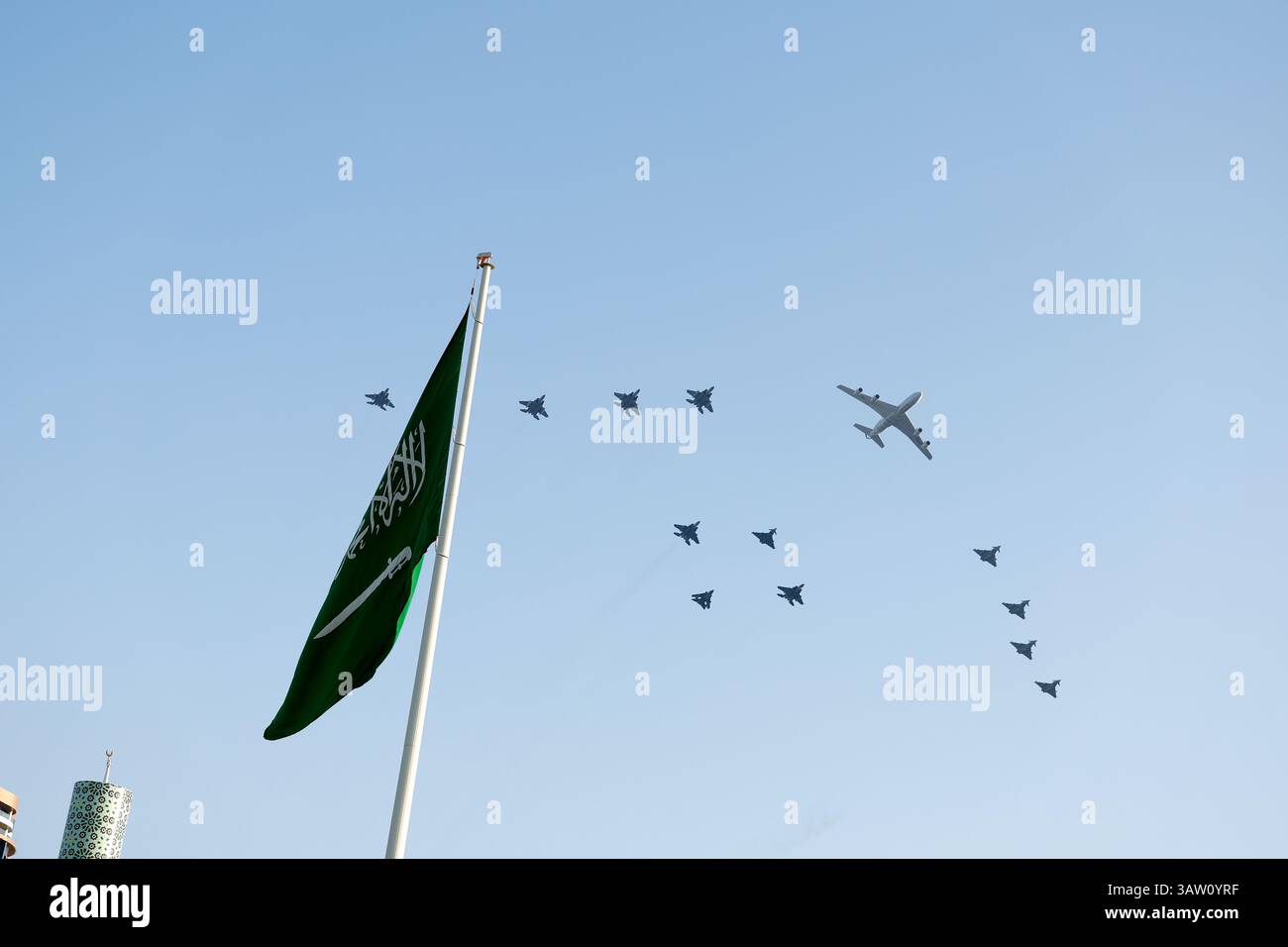 Fighter planes of the Royal Saudi Air Force during the Formula 1 STC ...