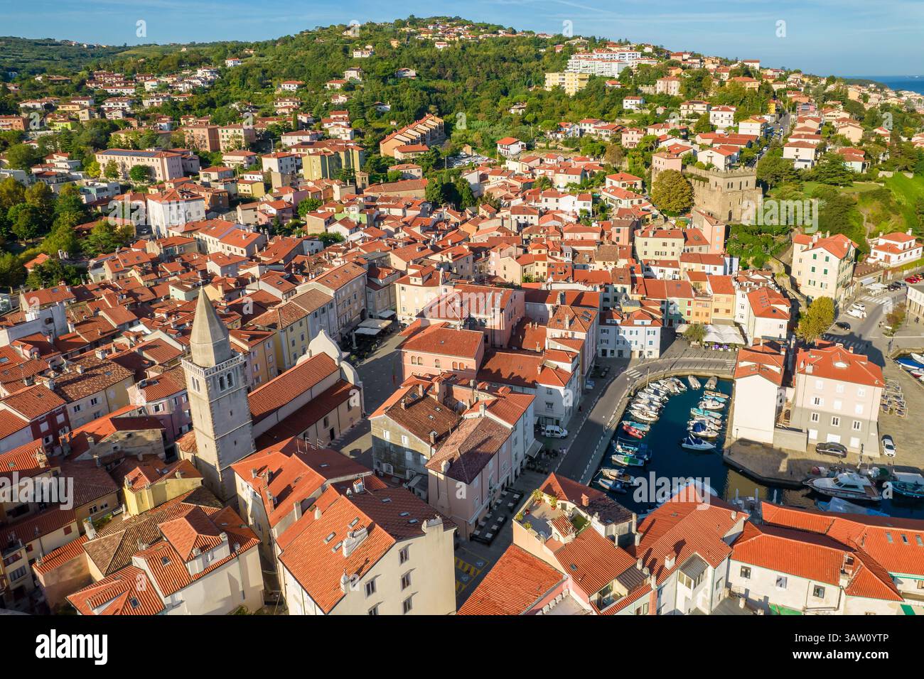 Aerial view of the Muggia old town, Trieste, Italy Stock Photo - Alamy