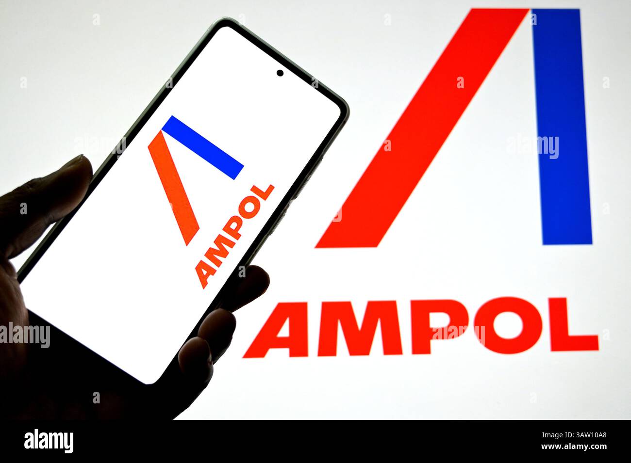 April 16, 2025, India: In this photo illustration, an AMPOL logo is ...