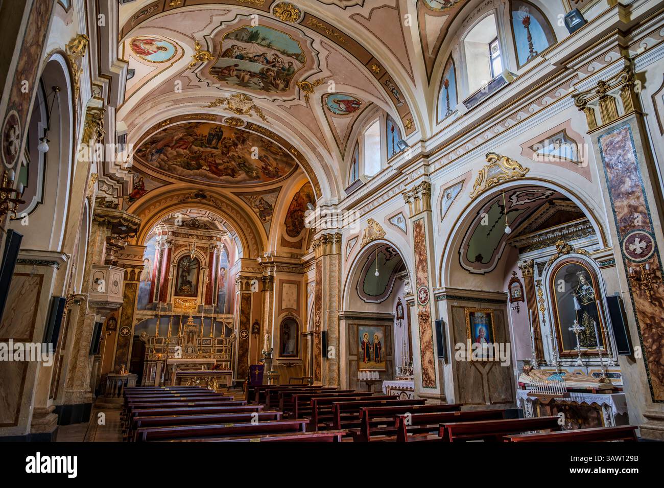 The church has a commissar cross plan with six side chapels. The ...