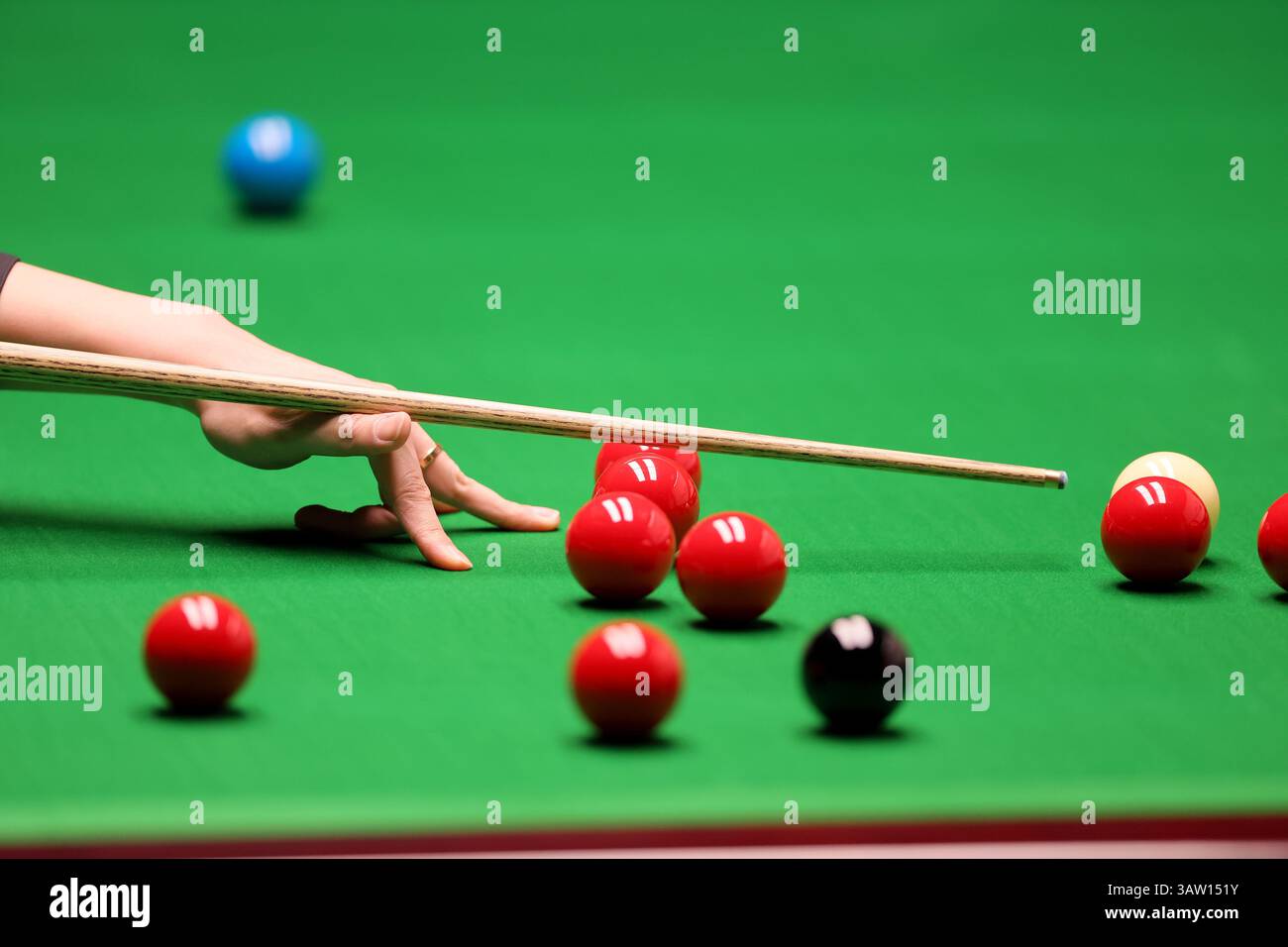 a general view of Snooker player cueing during day one of the Halo ...