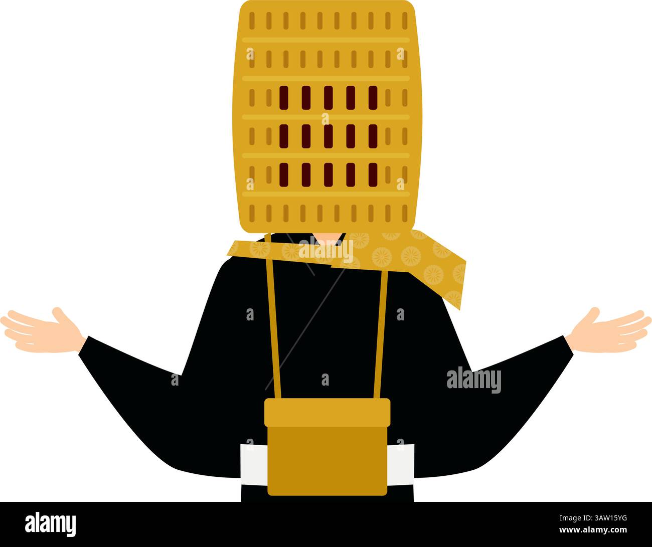 Simple illustration of a buddhist monk extend his arms, Vector ...