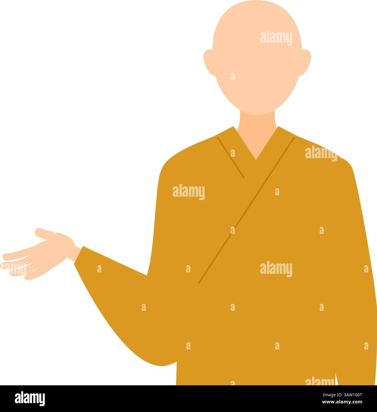 Simple illustration of a buddhist monk talking, Vector Illustration ...