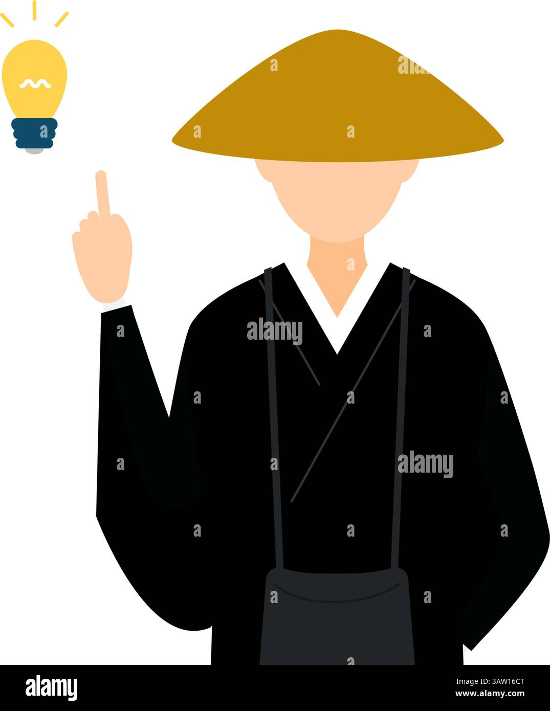 Simple illustration of a buddhist monk inspiring ideas, Vector ...