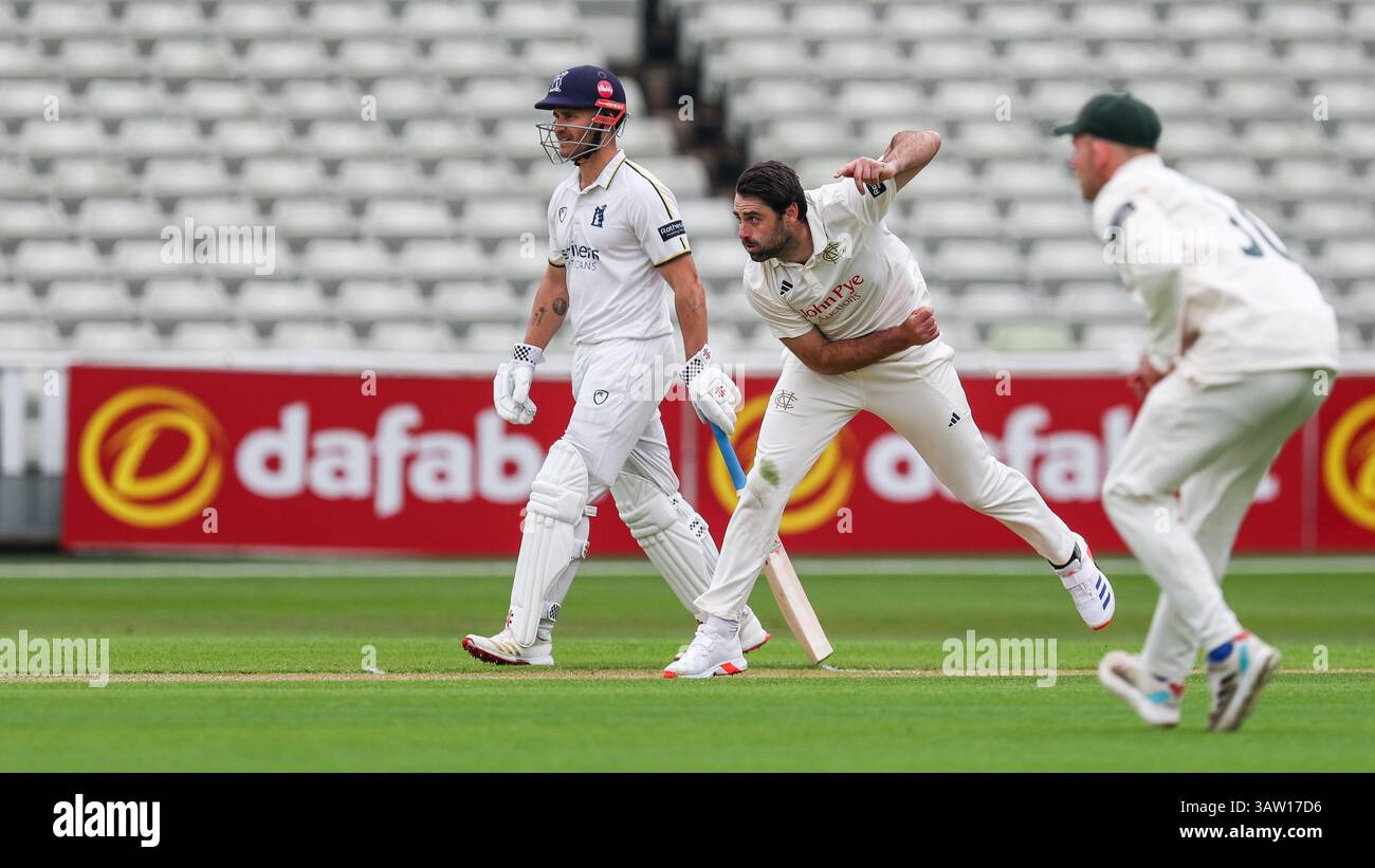 Birmingham, UK. 19th Apr, 2025. #16, Brett Hutton of Nottinghamshire in ...