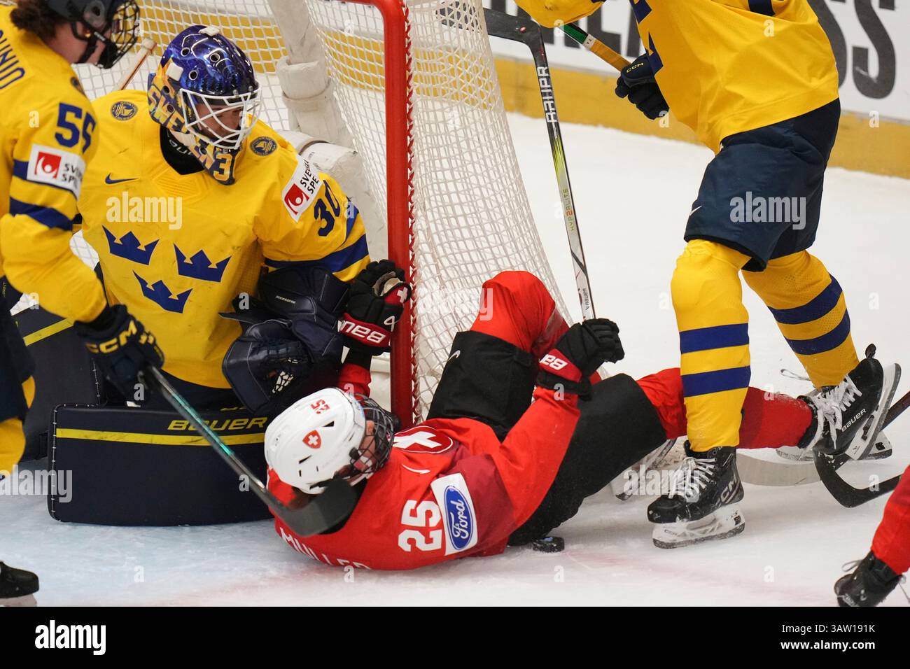 Sweden's Emma Soderberg makes a save against Alina Muller of ...