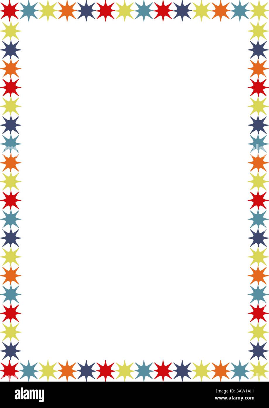 Shining star frame. Bright star template. Frame with empty space for ...