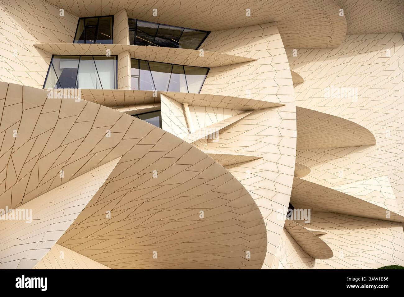 The National Museum of Qatar. Beautiful landmark of Qatar Stock Photo ...