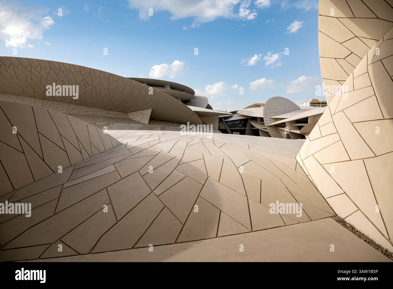The National Museum of Qatar. Beautiful landmark of Qatar Stock Photo ...
