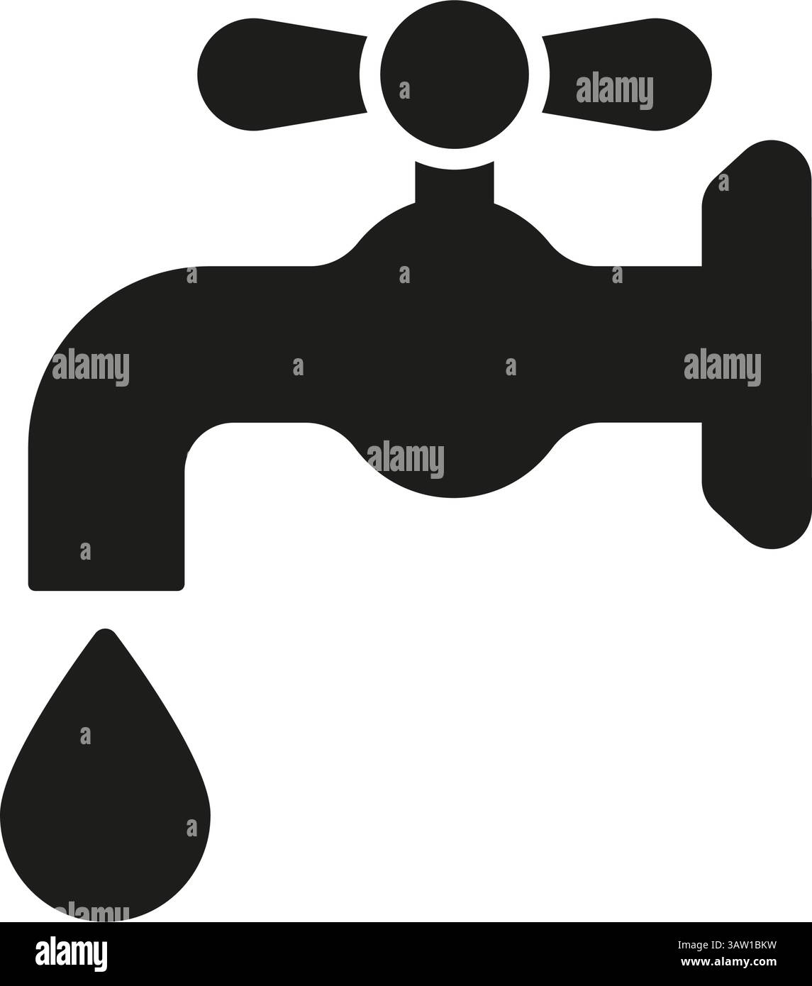 Water Tap With Droplet Solid Icon. Water Conservation, Plumbing, And ...