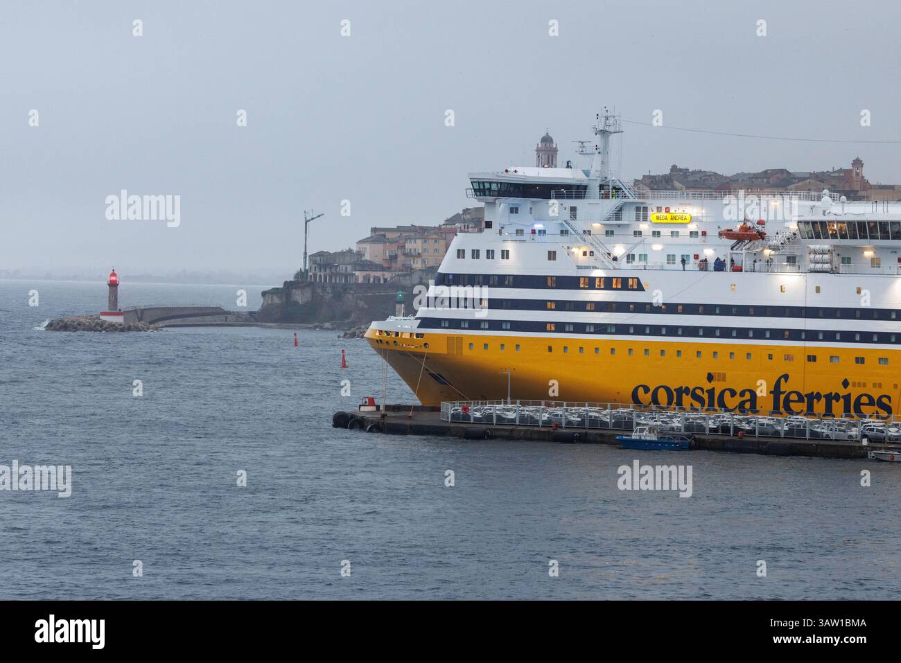 Bastia, France. 14th Apr, 2025. The ferry "Mega Andrea" of the ...