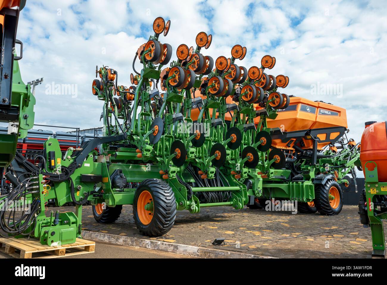 Stara agricultural planter, Estrela model, with green structure and ...