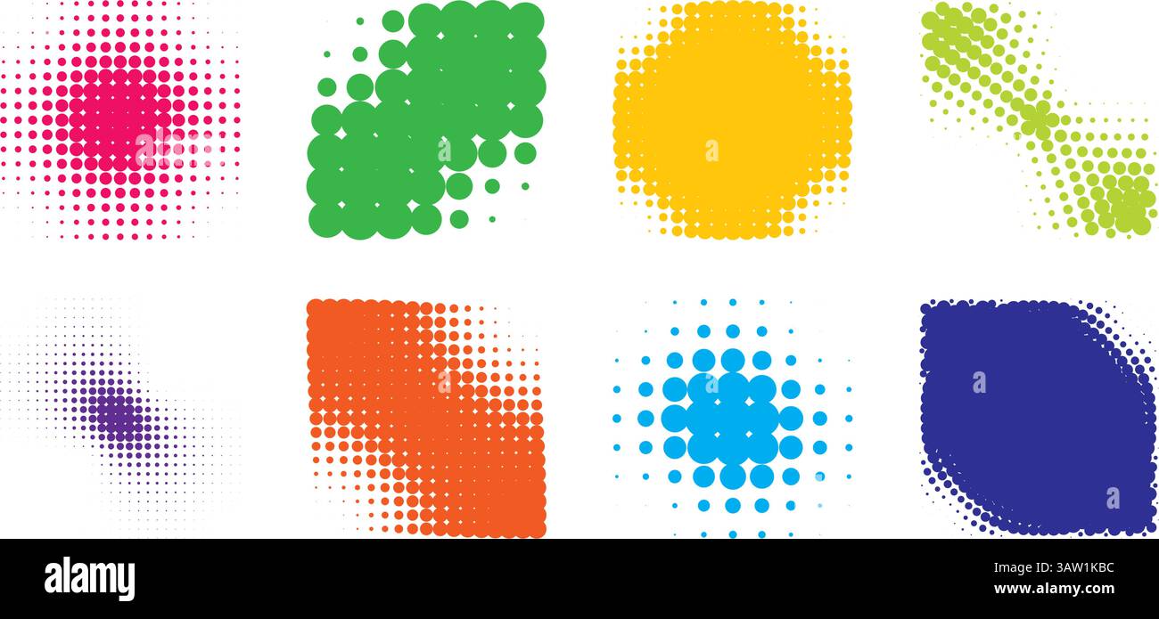 collection of six vibrant halftone background patterns in various ...