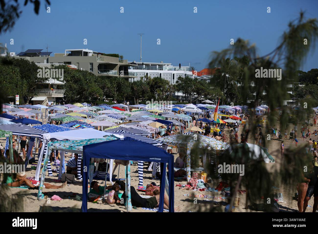 Cool Cabanas and other beach tents are seen at Noosa Main Beach during the Easter long weekend ...