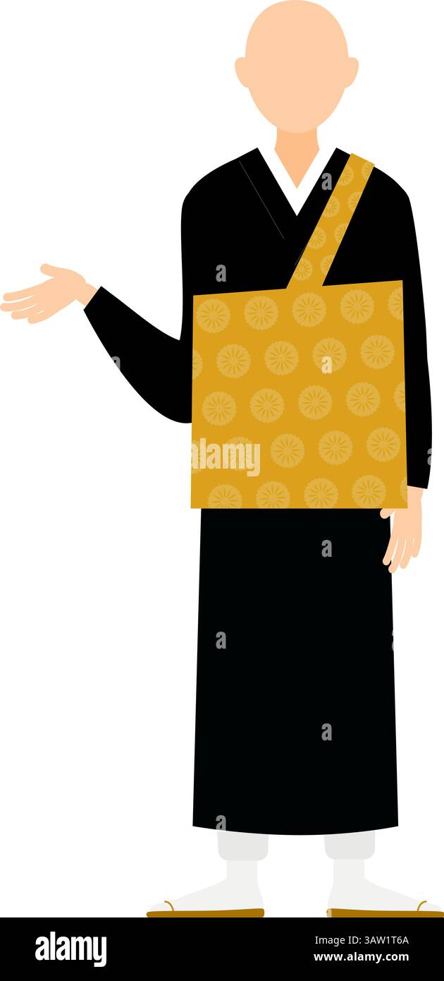Simple illustration of a buddhist monk talking, Vector Illustration ...
