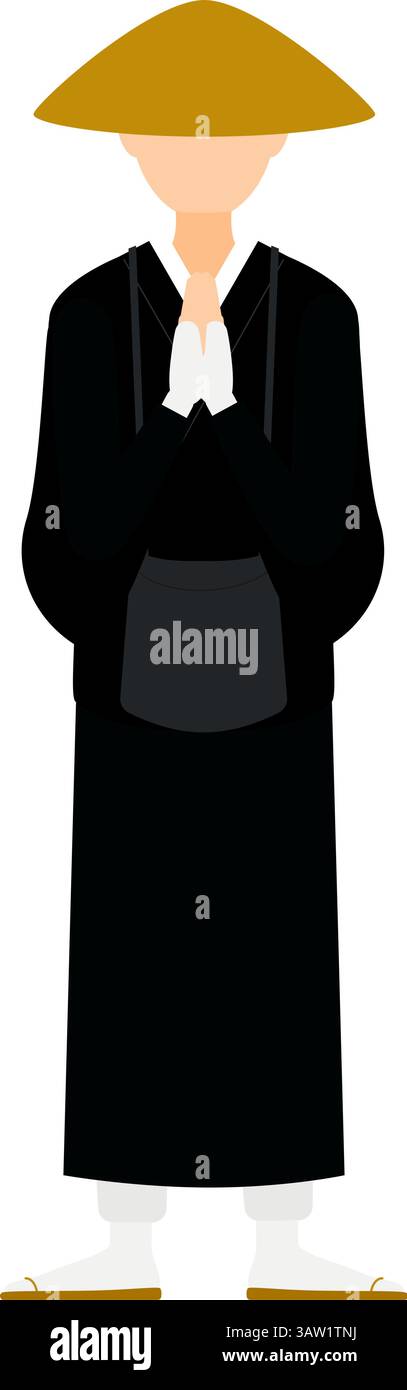 Japanese monk alms Stock Vector Images - Alamy
