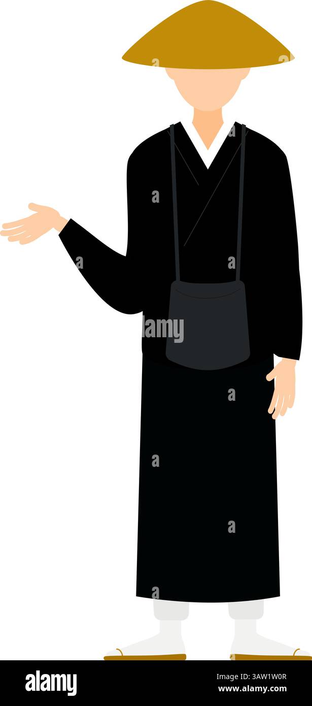 Simple illustration of a buddhist monk talking, Vector Illustration ...