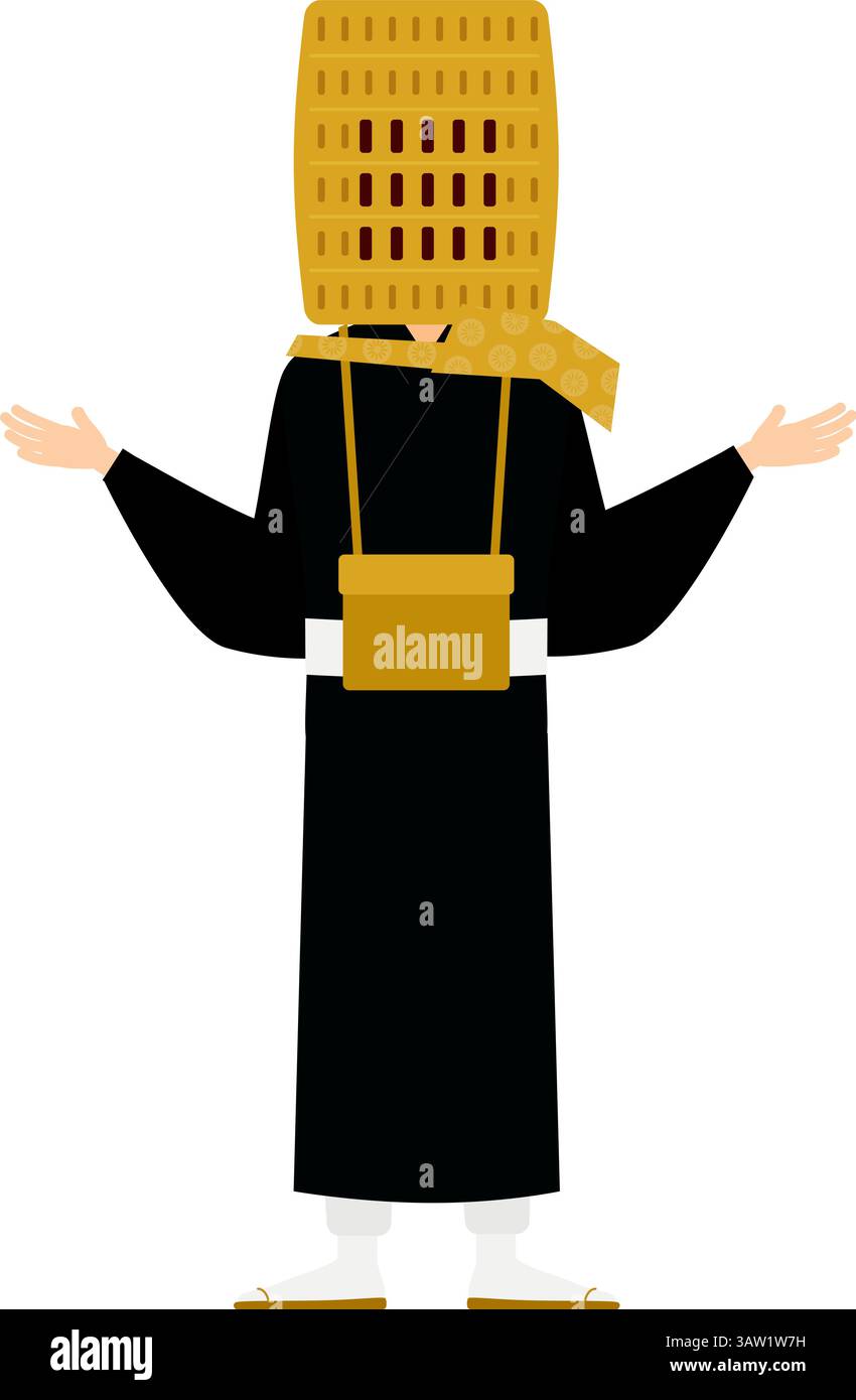 Simple illustration of a buddhist monk extend his arms, Vector ...