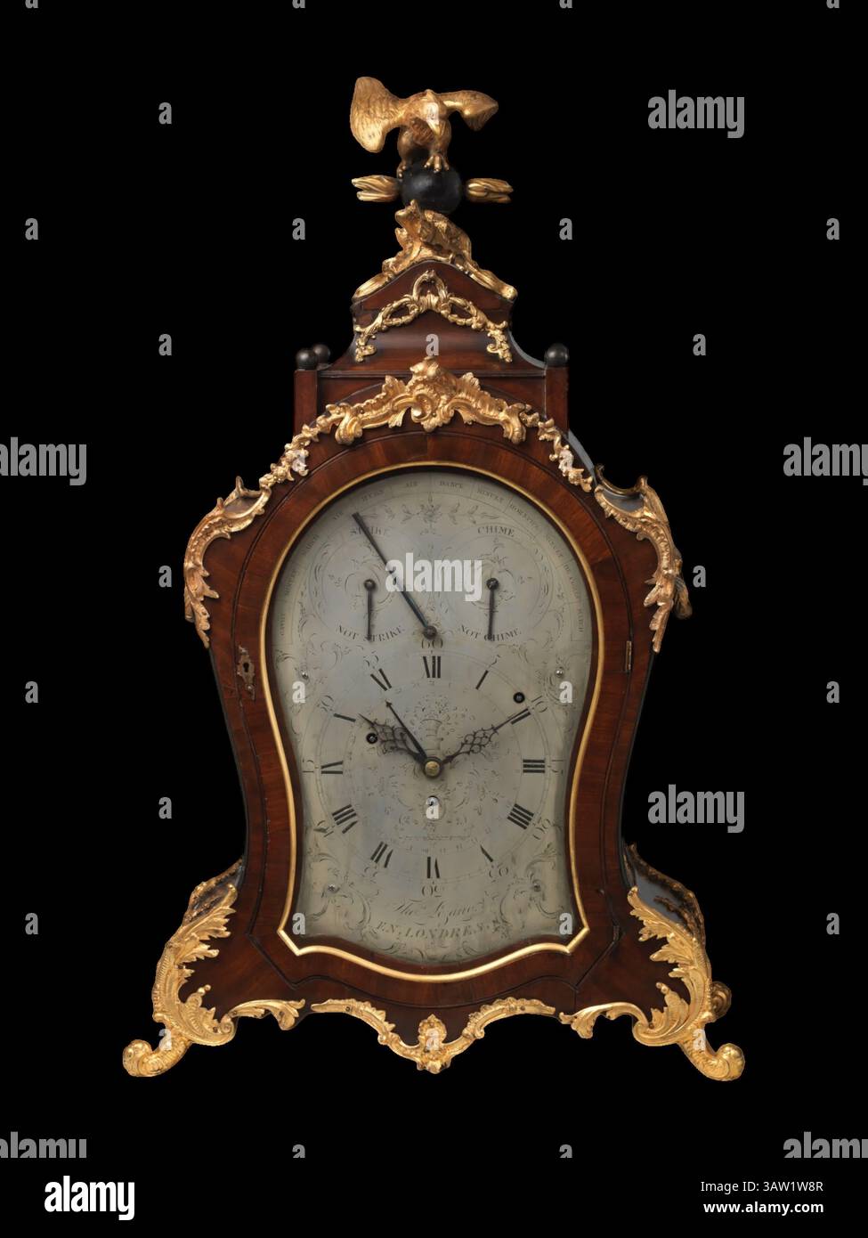 Ornate antique musical bracket clock with calendar, ca. 1700 Stock ...