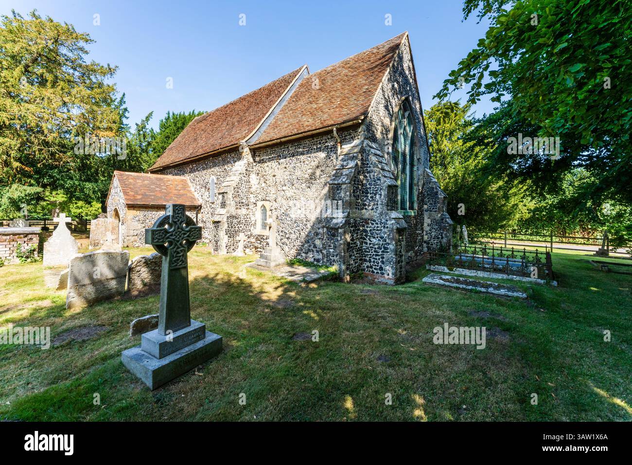 The 12th century Norman church in the kent village of Elmstone ...