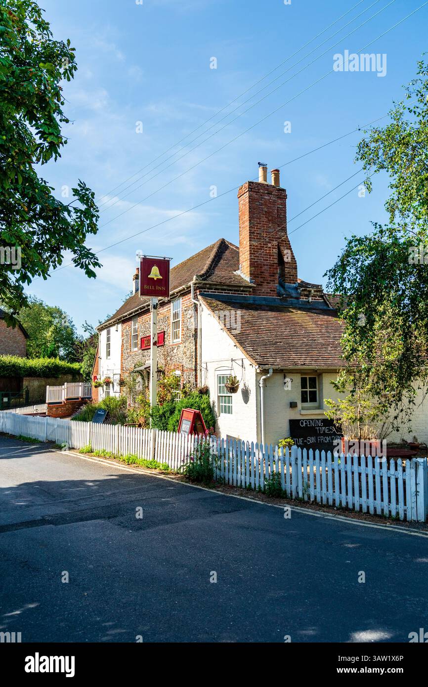 The picturesque 18th century Bell Inn, the village public house at ...