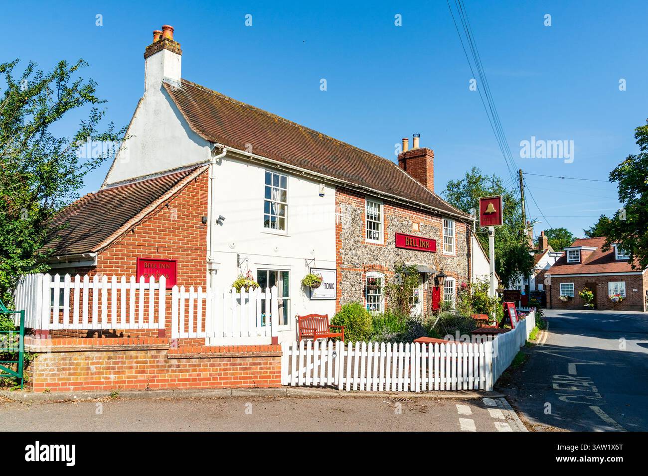 The picturesque 18th century Bell Inn, a typical village public house ...