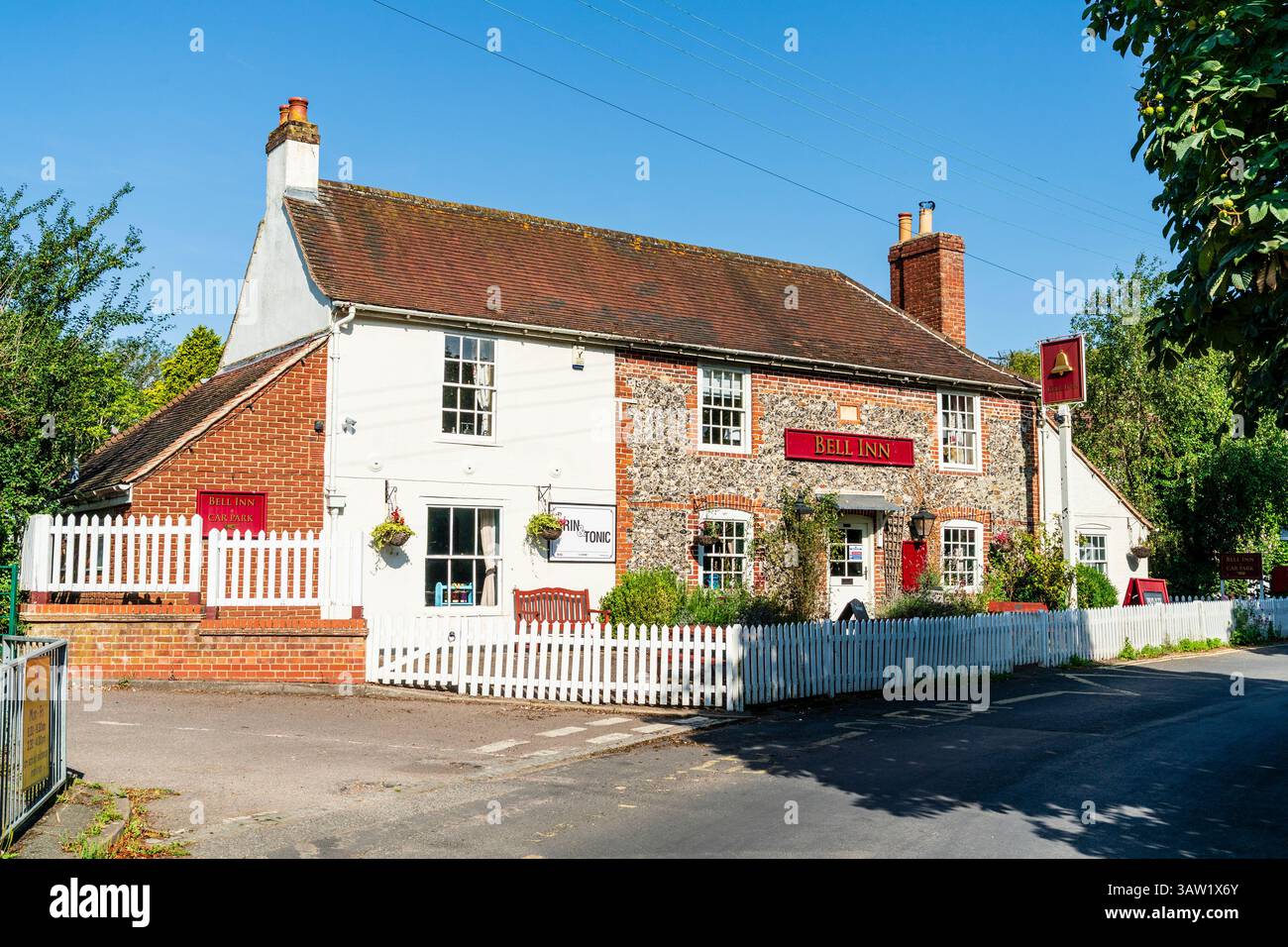 The picturesque 18th century Bell Inn, the village public house at ...