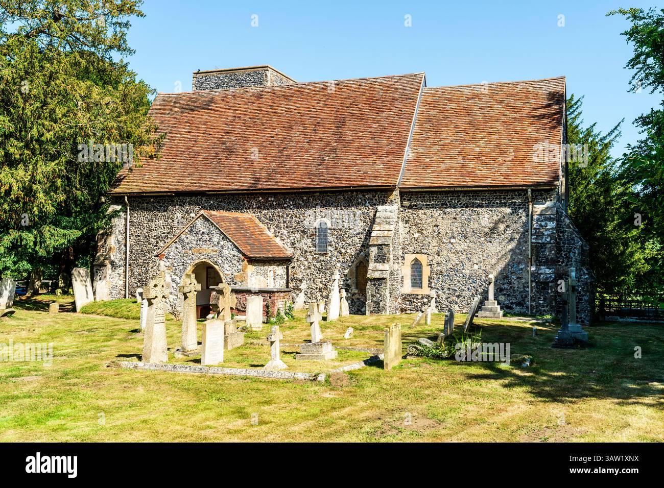 The 12th century Norman church in the kent village of Elmstone ...