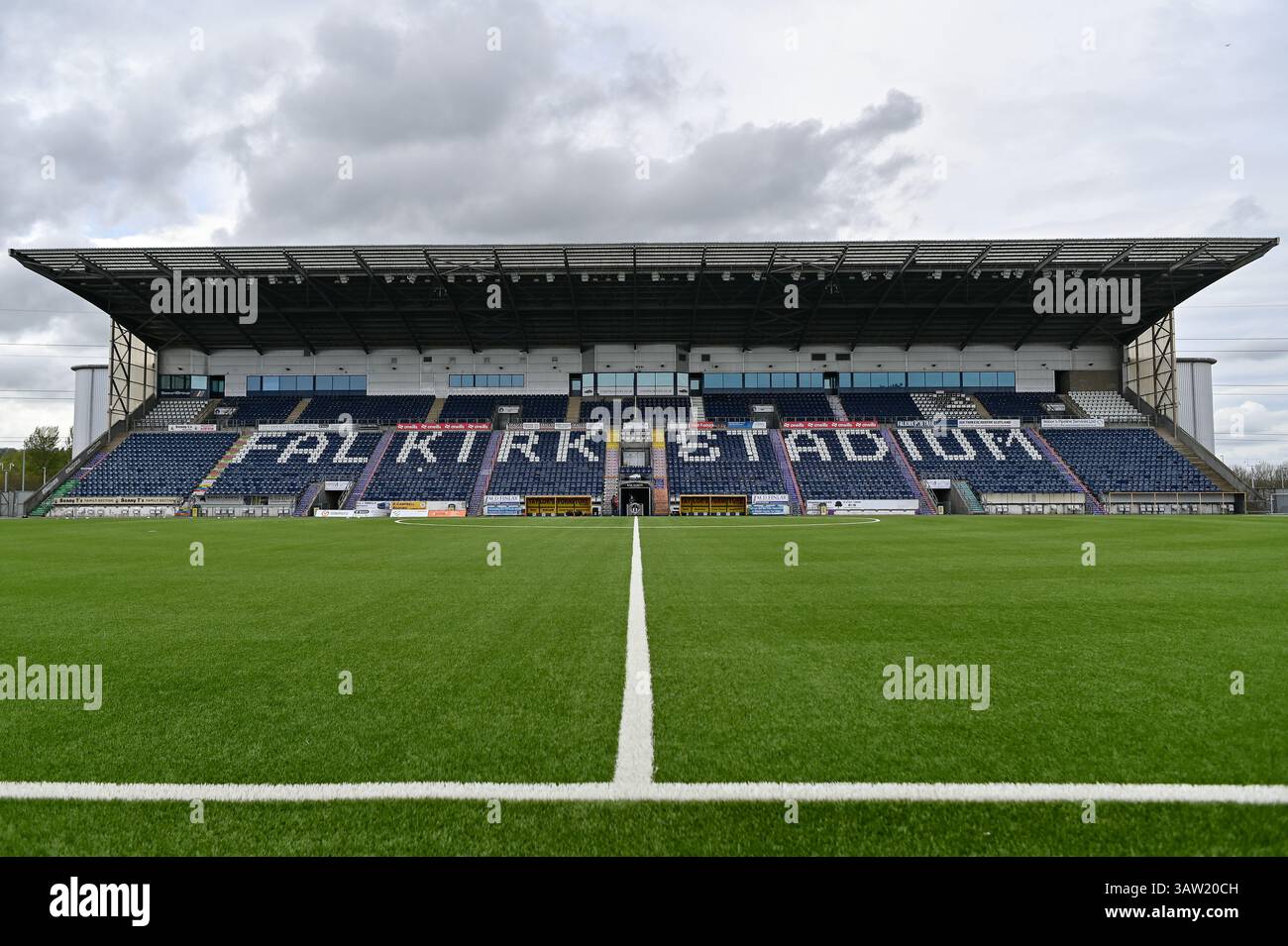 Falkirk, Scotland, UK. 19th April, 2025. A view of the stadium before ...
