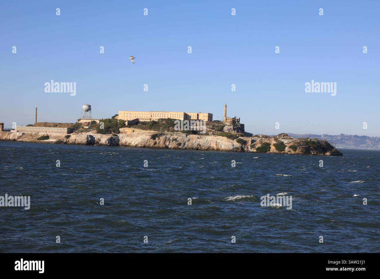 The Alcatraz island, lighthouse and Warden's House Stock Photo - Alamy