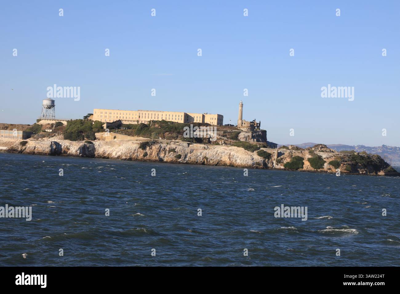 The Alcatraz island, lighthouse and Warden's House Stock Photo - Alamy