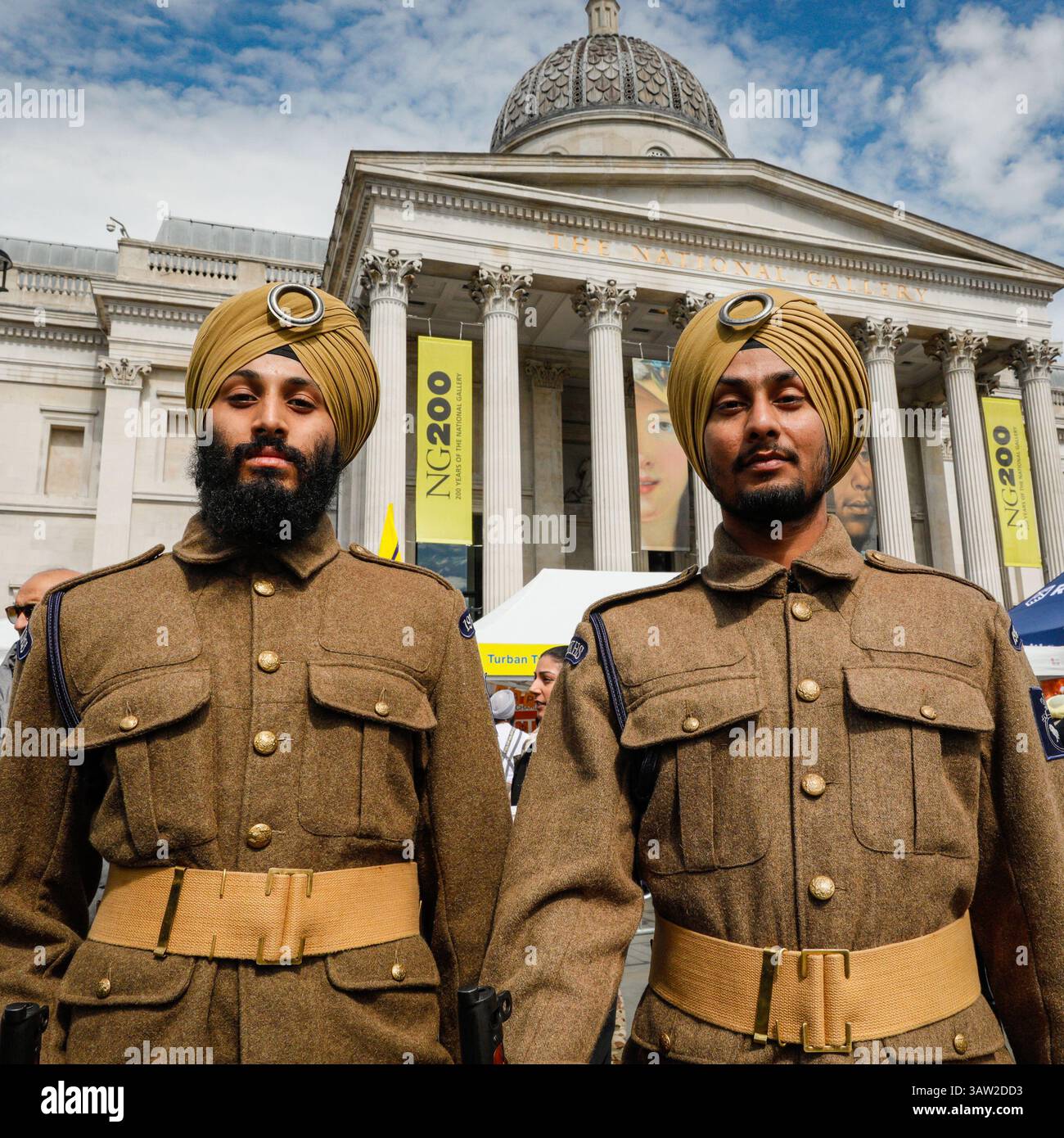 London, UK. 19th Apr, 2025. Two young men in the historic military ...