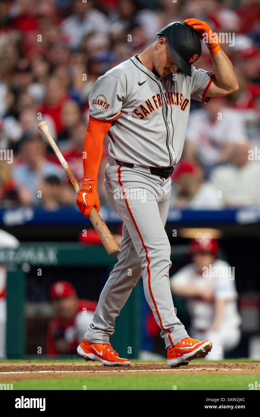 San Francisco Giants' Patrick Bailey reacts during the baseball game ...