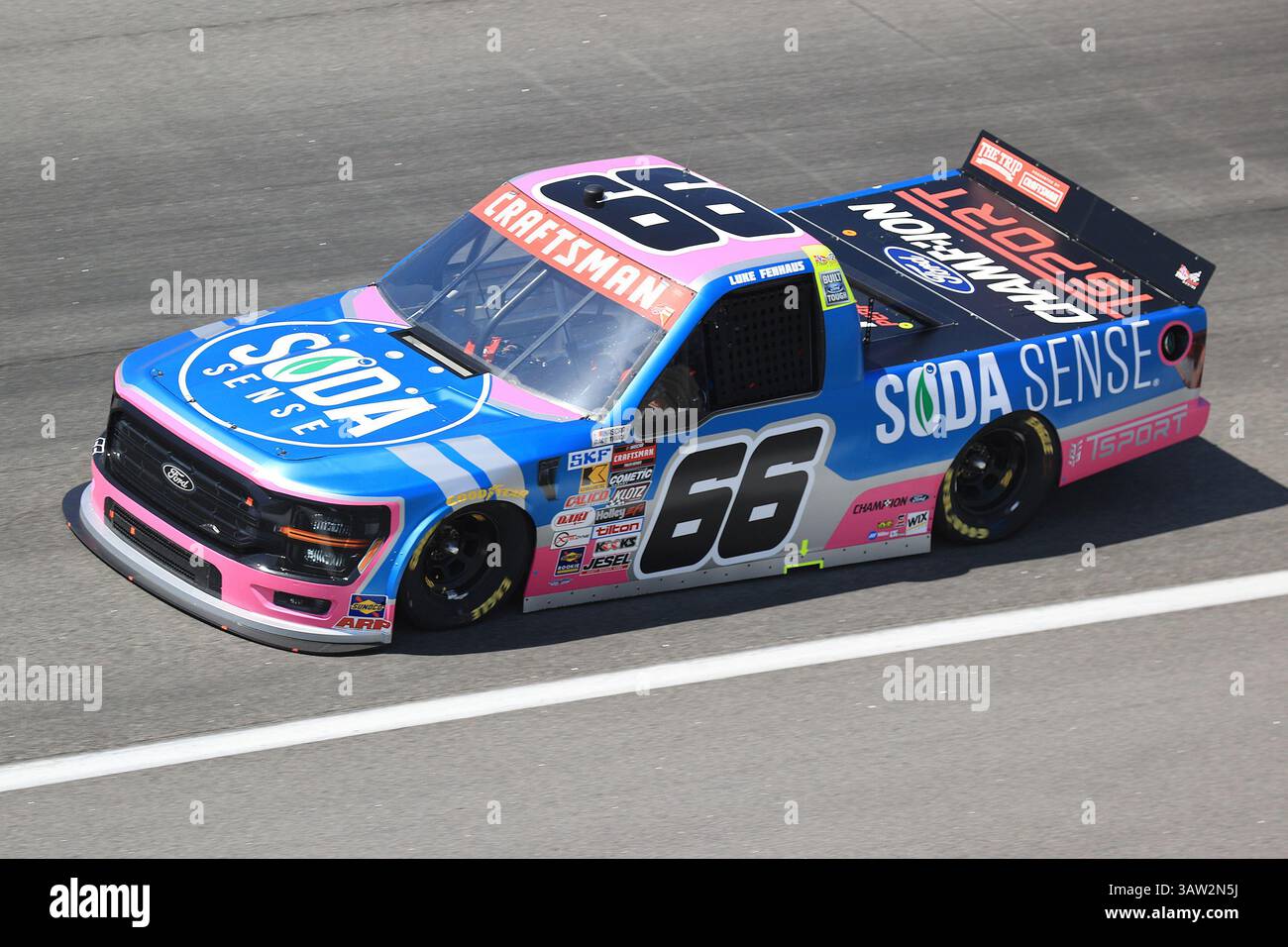 ROCKINGHAM, NC - APRIL 18: Luke Fenhaus (#66 ThorSport Racing Soda ...