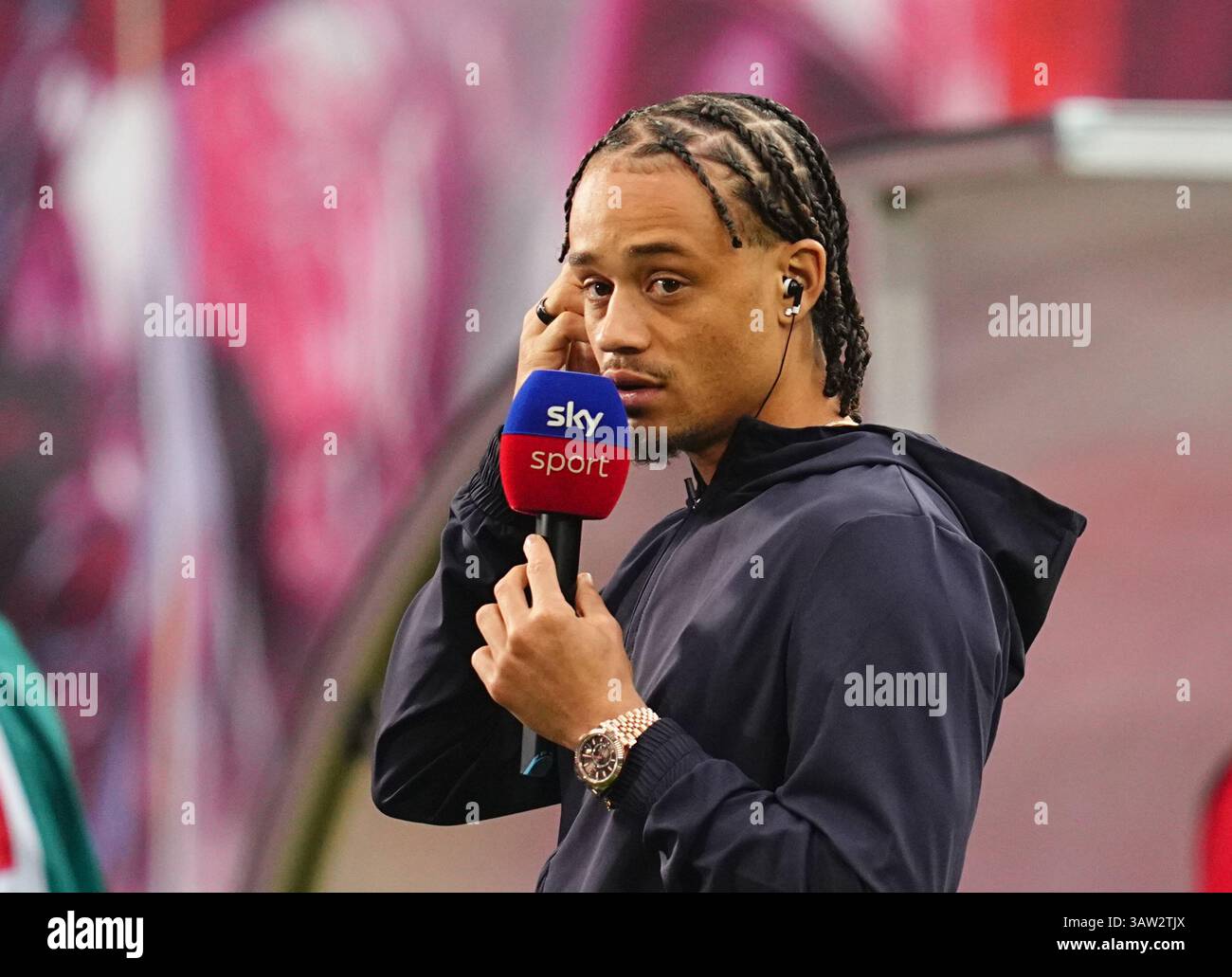 Red Bull Arena, Leipzig, Germany. 19th Apr, 2025. Xavi Simons of RB ...