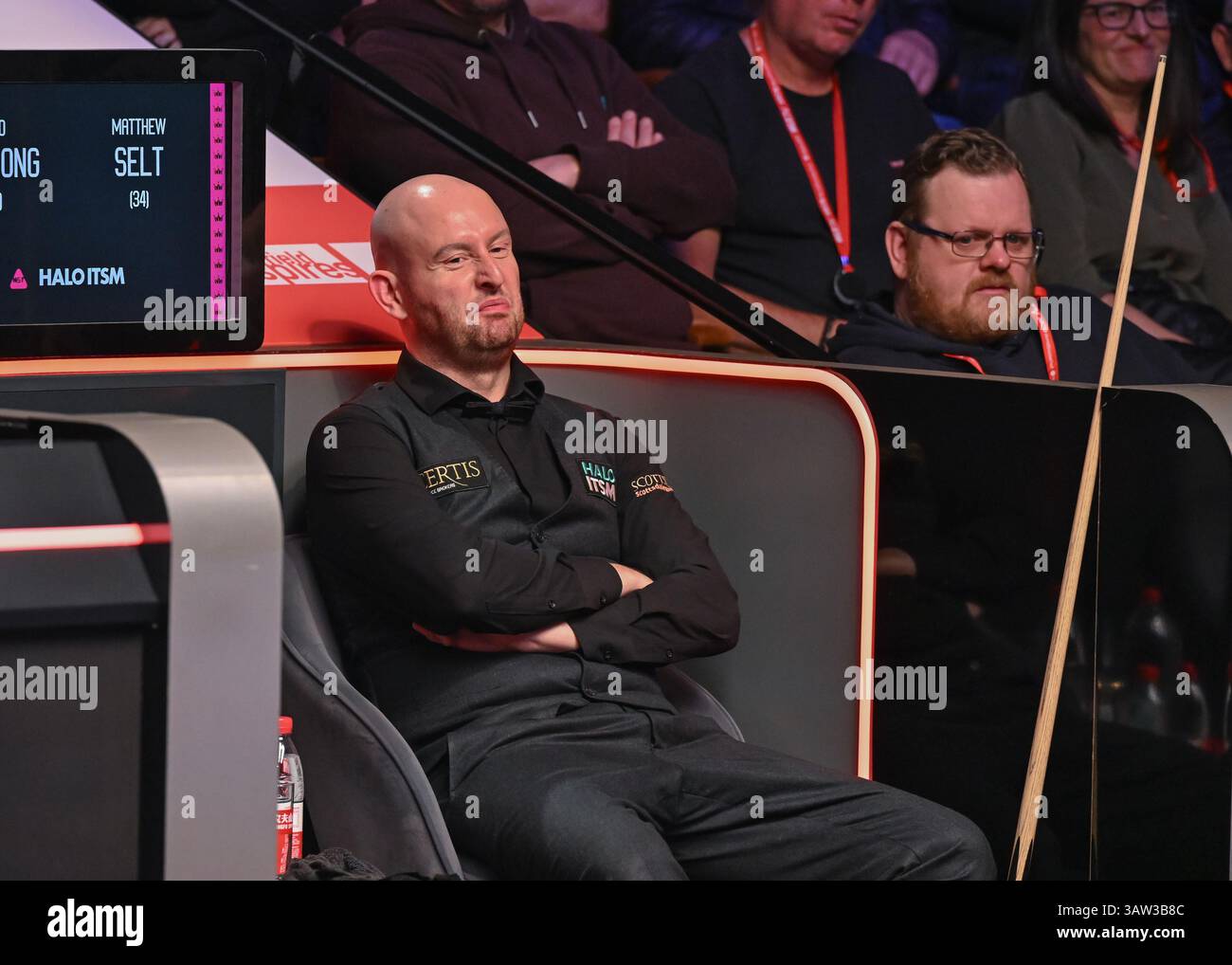Sheffield, England, 19th April 2025. Matthew Selt reacts during his ...