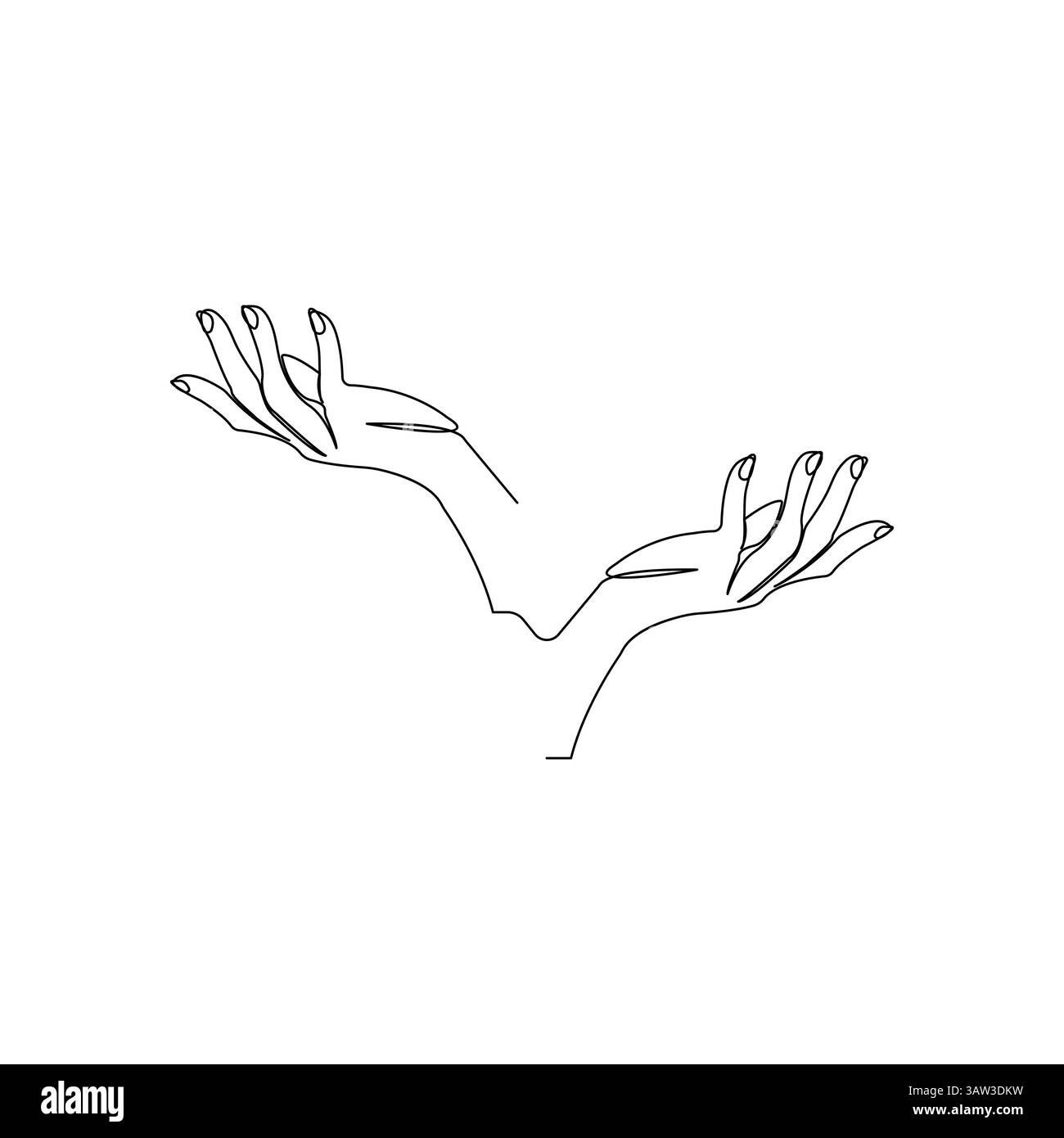 Human hand continuous single line art drawing of concept doodle style ...