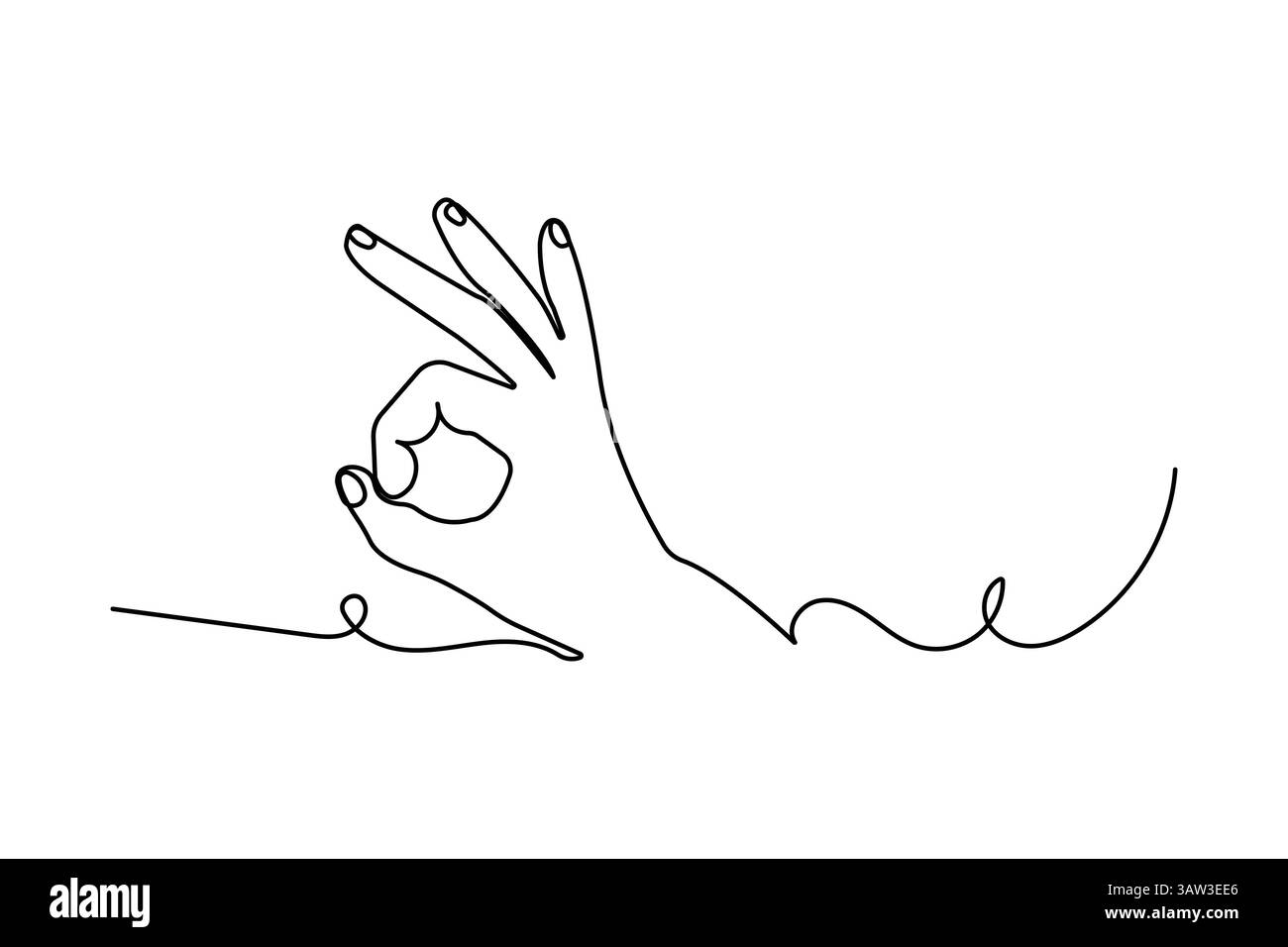 Human hand continuous single line art drawing of concept doodle style ...