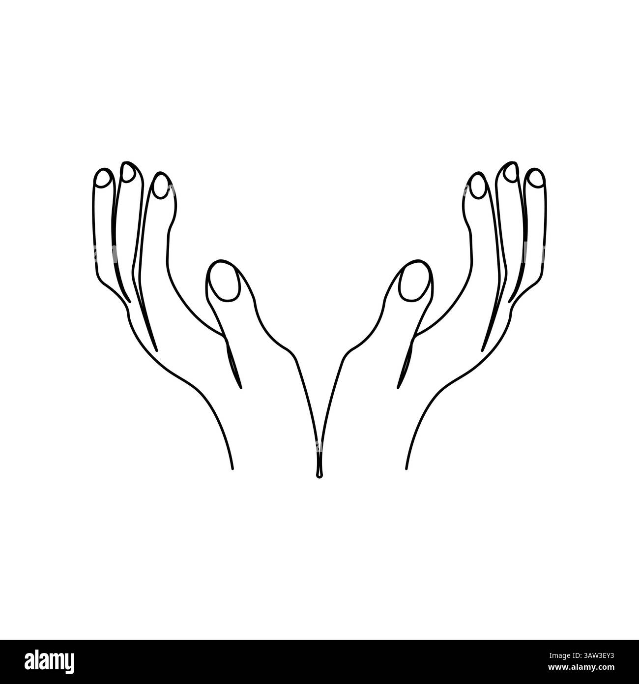 Human hand continuous single line art drawing of concept doodle style ...
