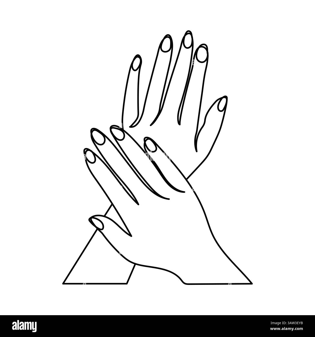 Human hand continuous single line art drawing of concept doodle style ...