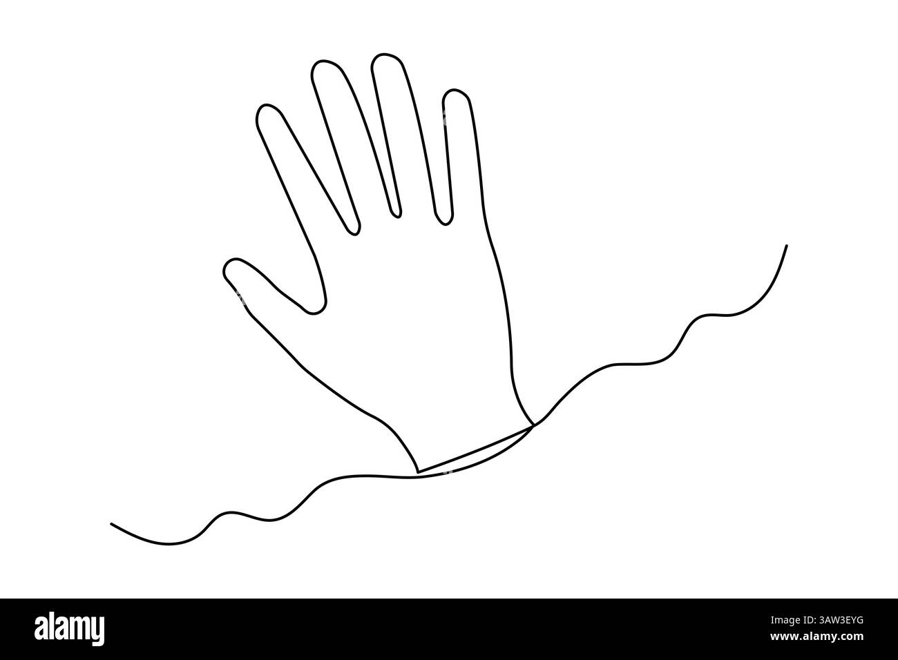Human hand continuous single line art drawing of concept doodle style ...