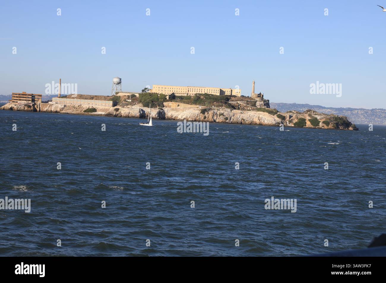 The Alcatraz island, lighthouse and Warden's House Stock Photo - Alamy