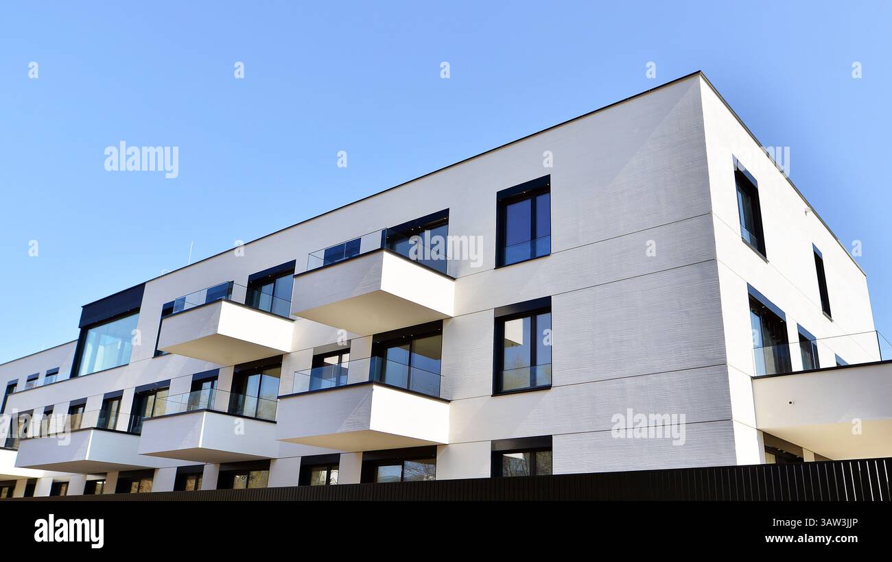 Modern architecture of urban residential apartment buildings on a sunny ...