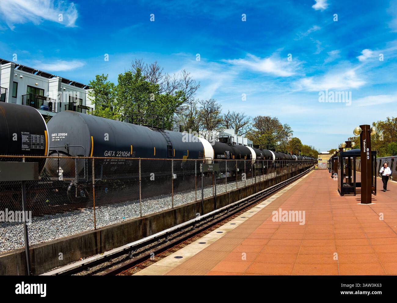 CSX freight train passes through Takoma subway station in Maryland ...