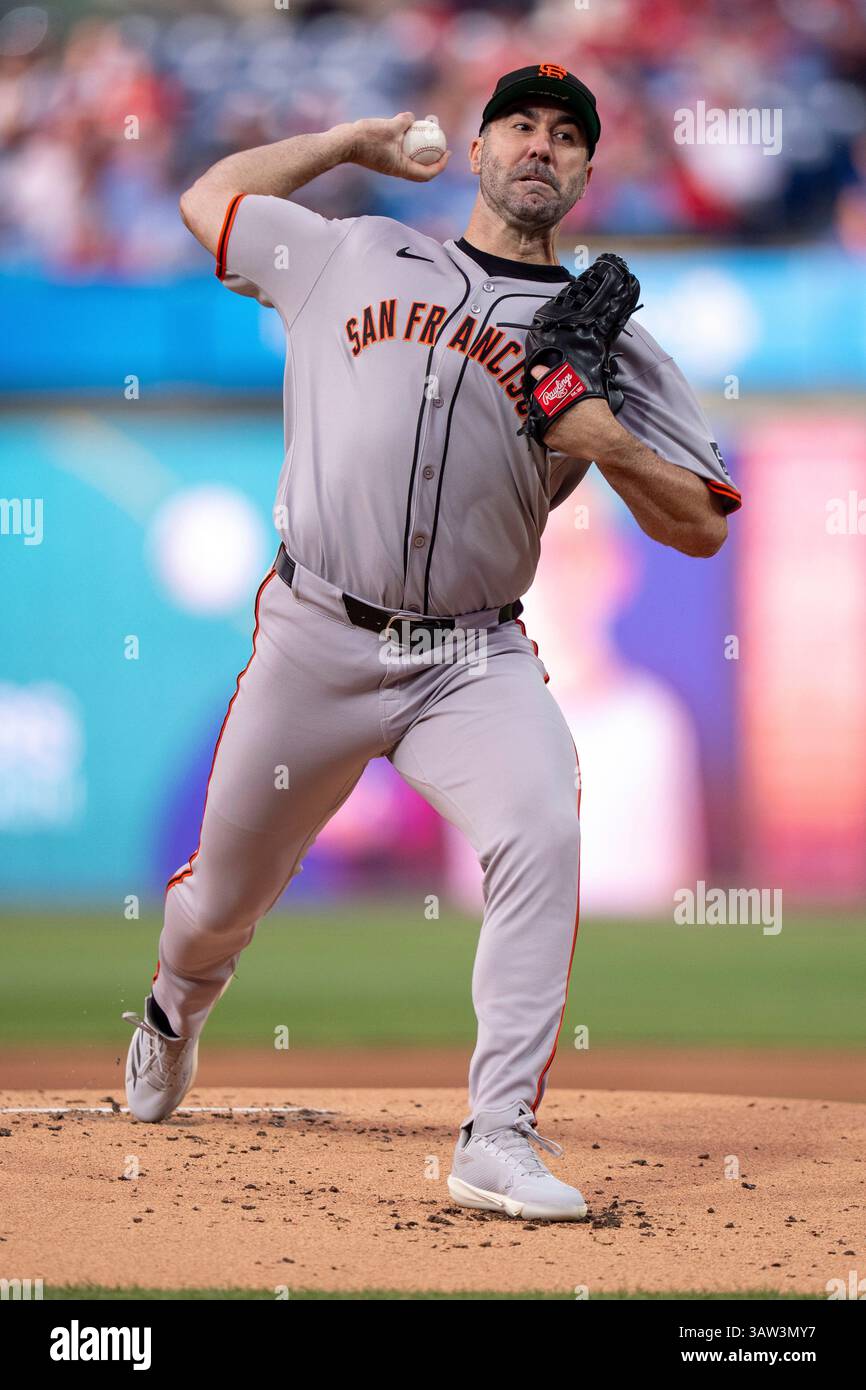 San Francisco Giants starting pitcher Justin Verlander in action during ...