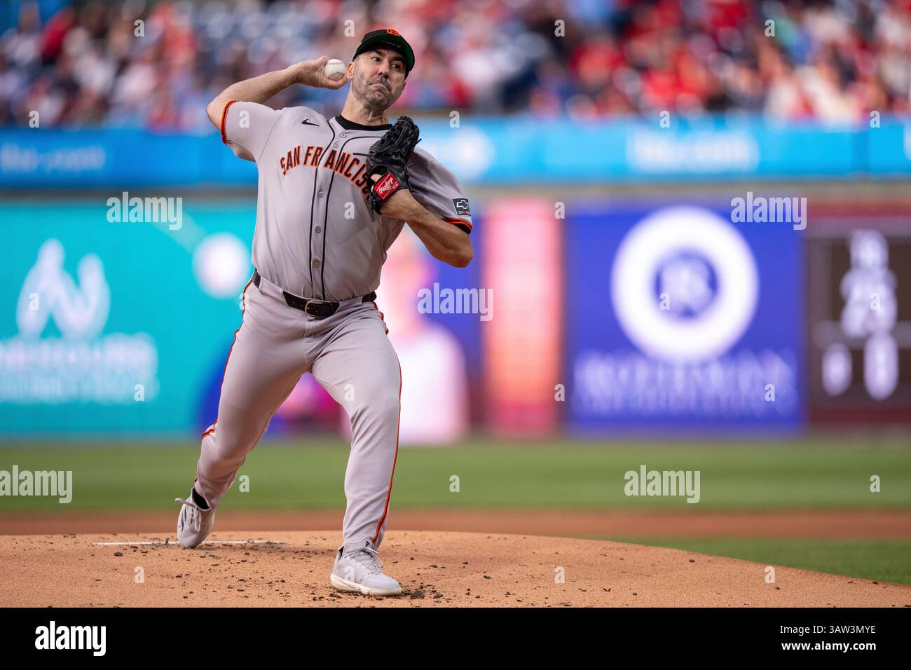 San Francisco Giants starting pitcher Justin Verlander in action during ...