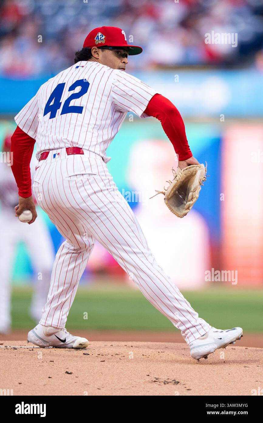 Philadelphia Phillies starting pitcher Jesus Luzardo in action during ...