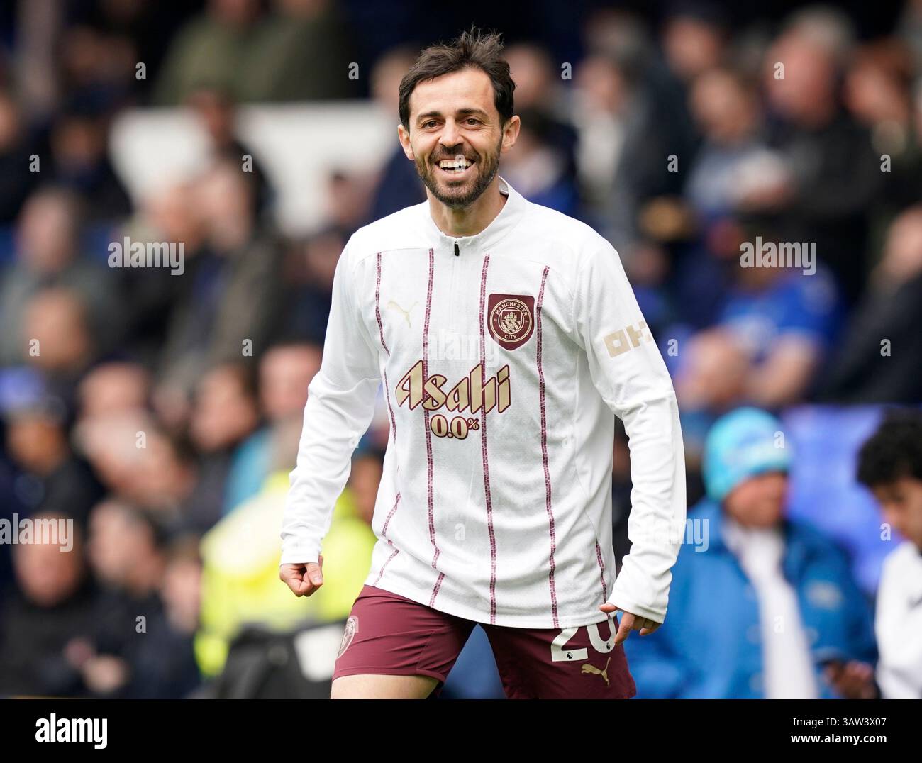 Liverpool, England, 19th April 2025. Bernardo Silva of Manchester City ...